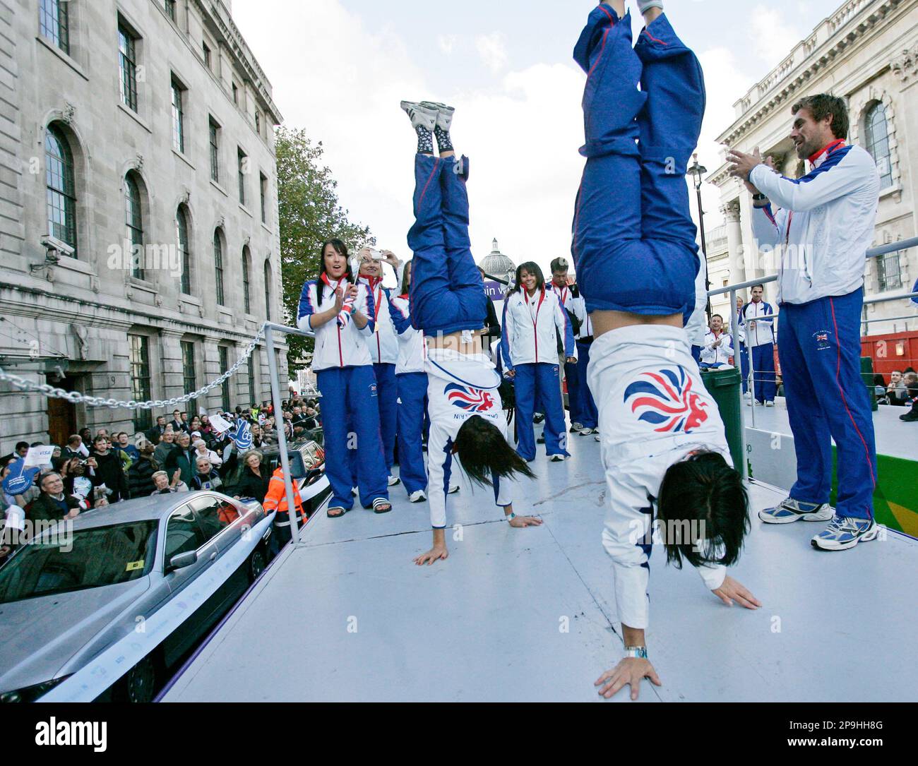 British Olympic gymnasts Rebecca Wing, left, and Becky Downie ...