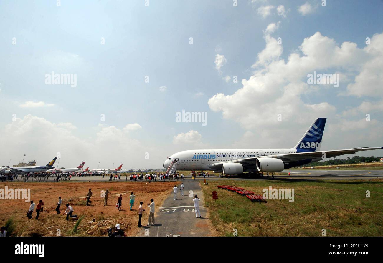 The Airbus A-380, the largest passenger aircraft in the world, is seen ...