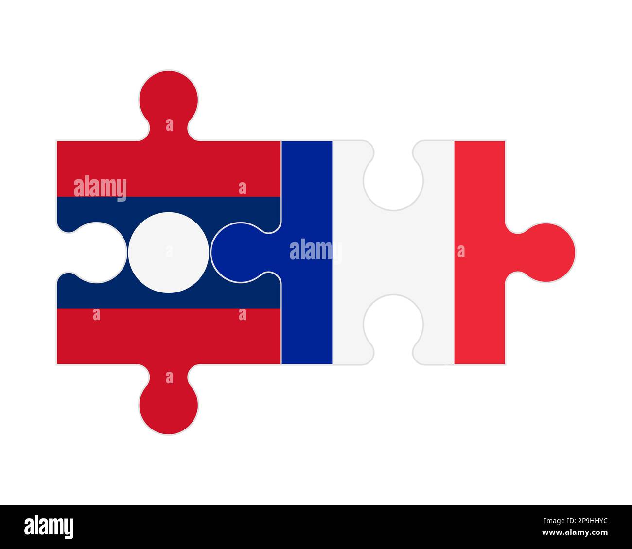 Connected puzzle of flags of Laos and France, vector Stock Vector Image ...