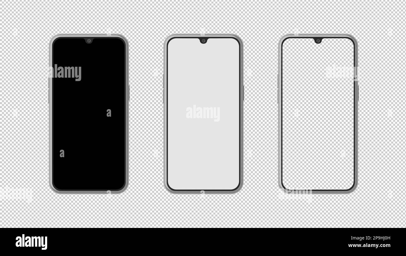 Mobile phone blank, white, transparent screen design. 3D-rendering ...