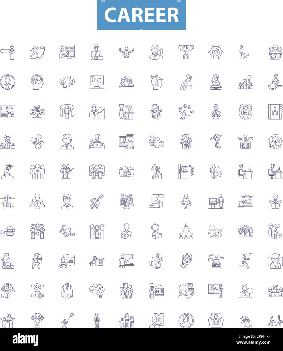 Career line icons, signs set. Employment, Job, Occupation, Vocation ...