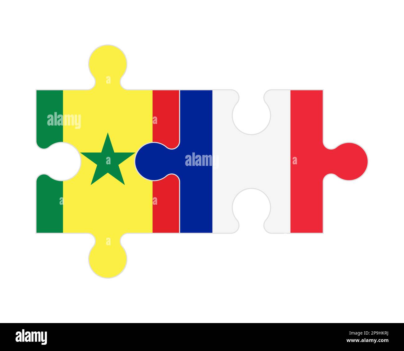 Connected puzzle of flags of Senegal and France , vector Stock Vector ...