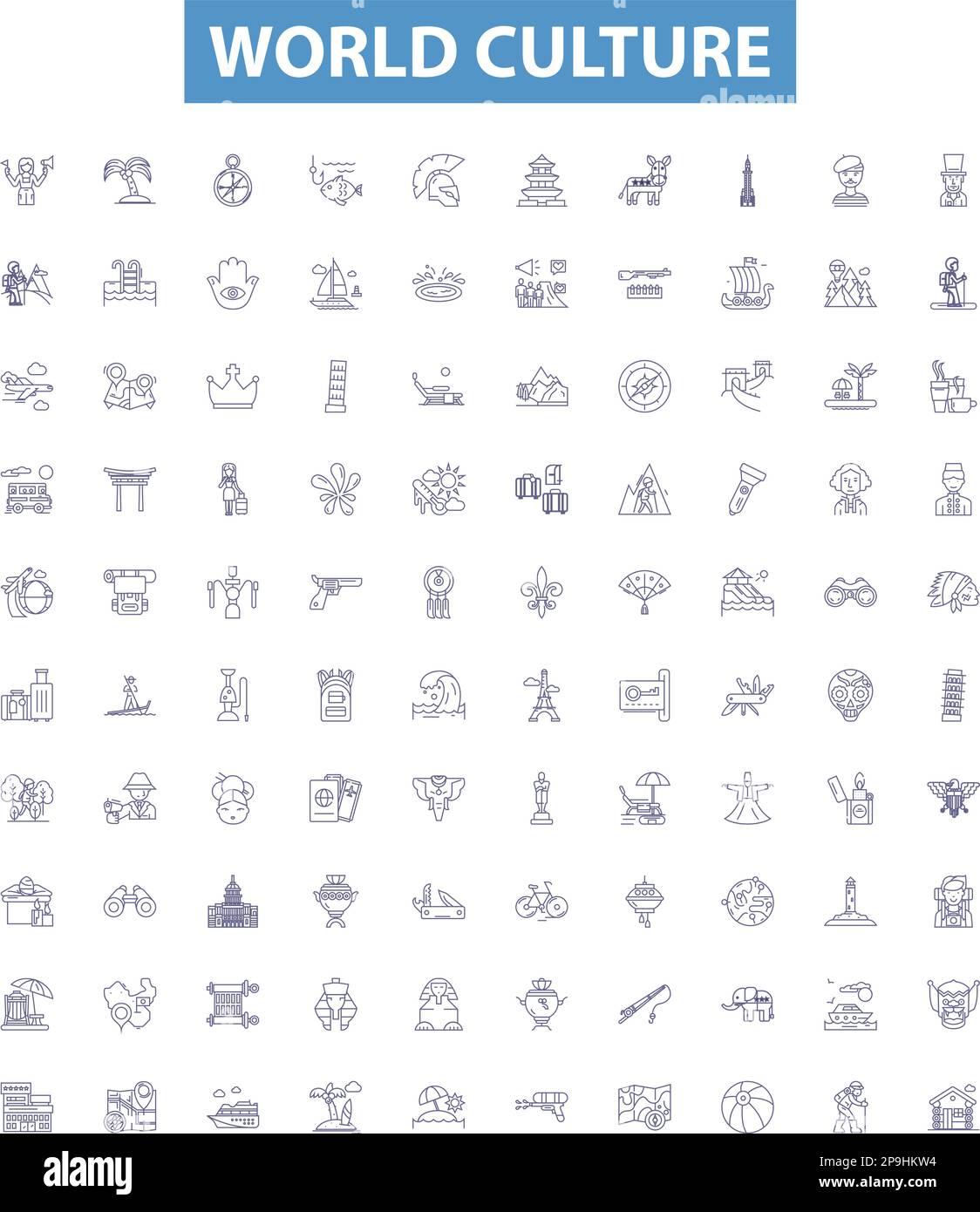 World culture line icons, signs set. Culture, World, Diversity ...