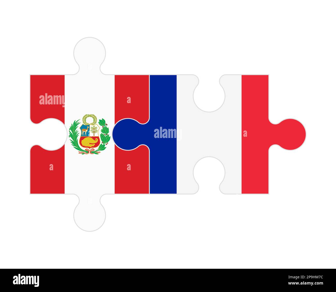 Connected puzzle of flags of Peru and France, vector Stock Vector Image ...