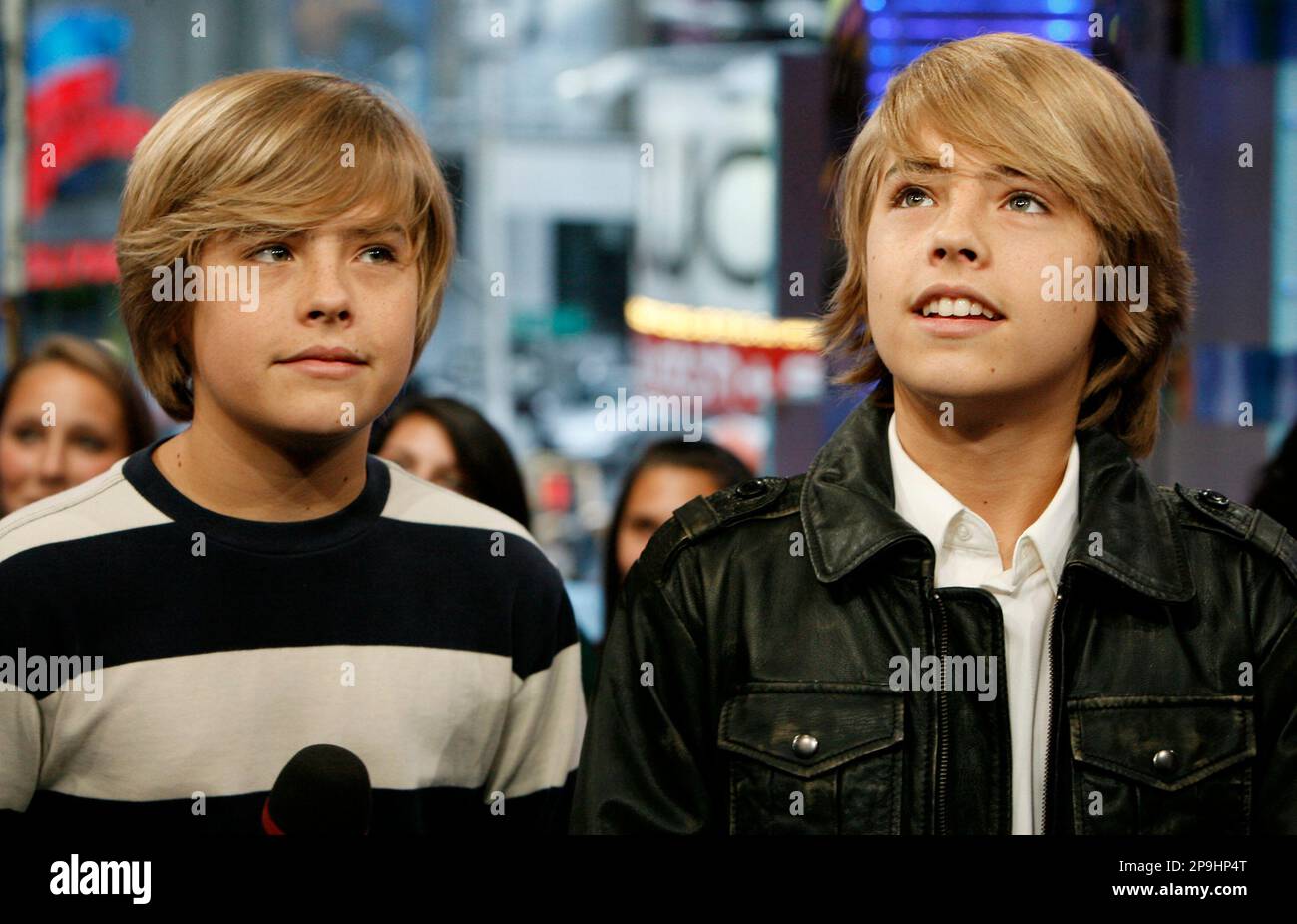 Actors Dylan Sprouse, left, and Cole Sprouse appear onstage during MTV ...