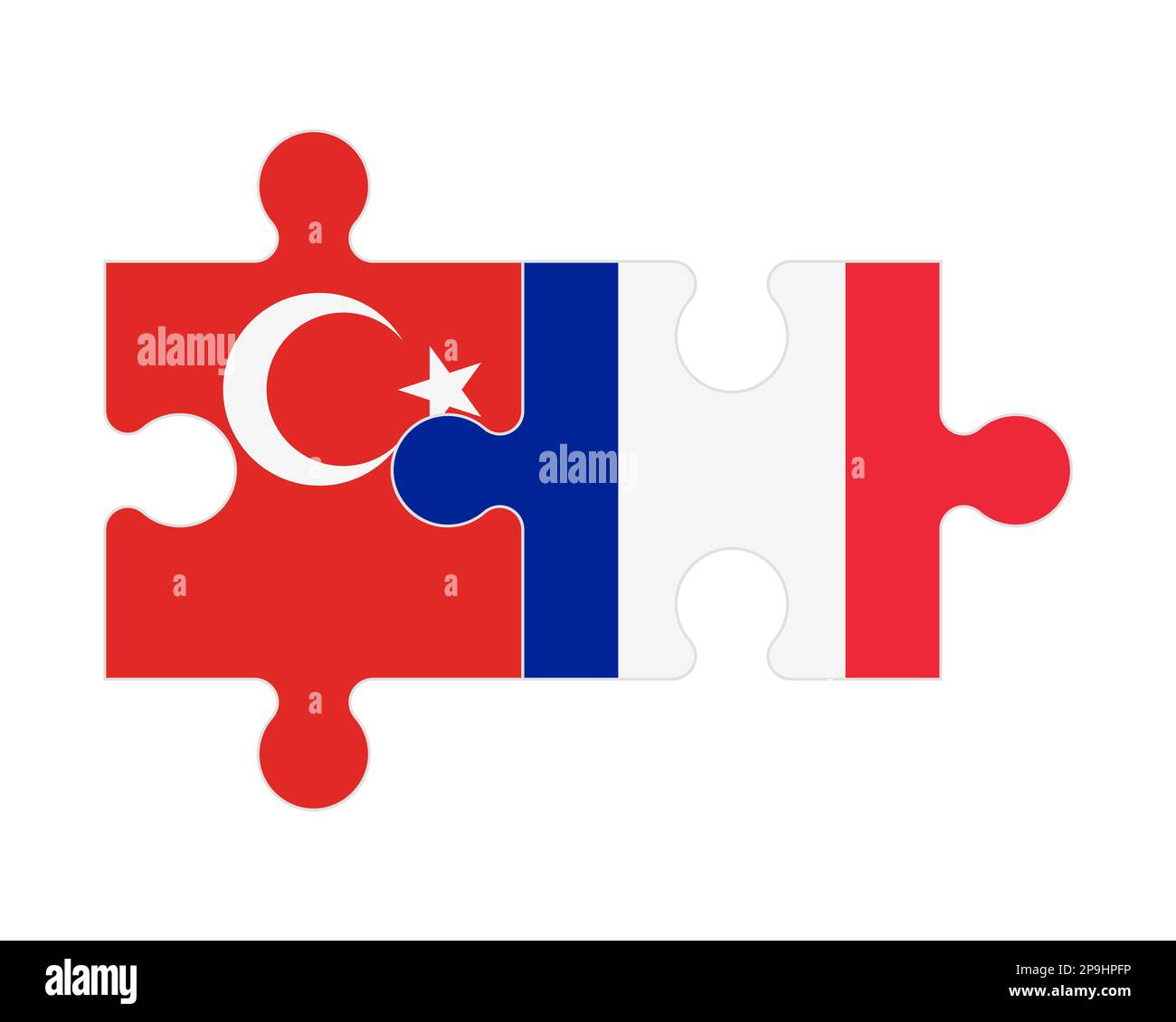 Connected puzzle of flags of Turkey and France, vector Stock Vector ...