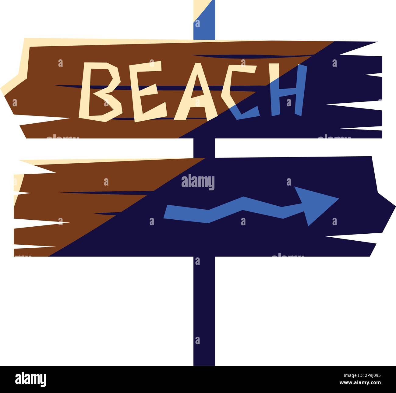 wooden beach signpost Stock Vector Image & Art - Alamy