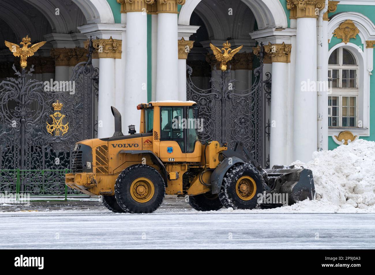 SAINT PETERSBURG, RUSSIA - MARCH 06, 2023: Volvo L60F heavy loader ...
