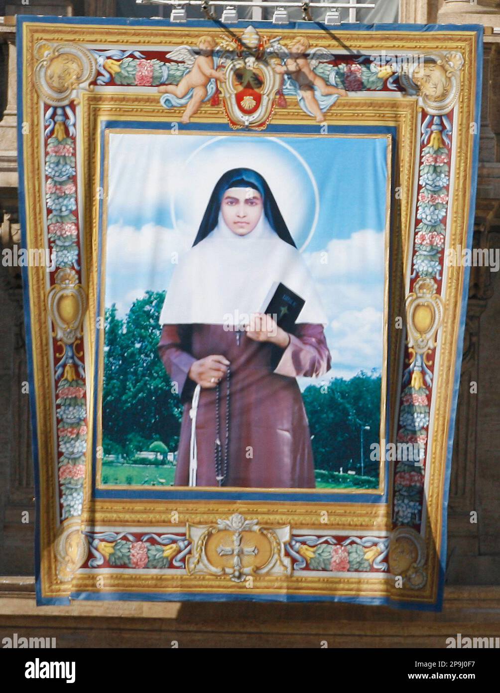 The tapestry depicting Sister Alphonsa of the Immaculate Conception, an ...
