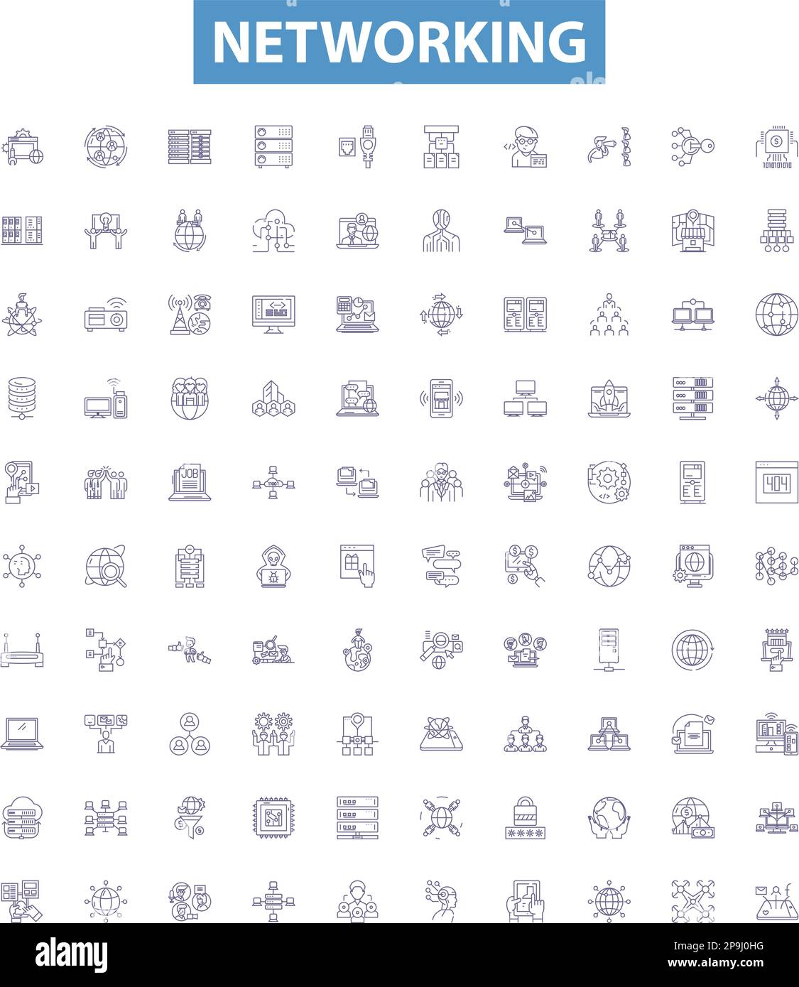 Networking line icons, signs set. Networking, Network, Connectivity, Links, Internet ...