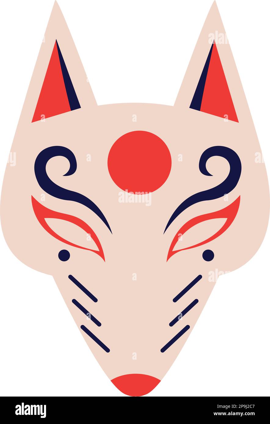 japanese mask of fox Stock Vector Image & Art - Alamy