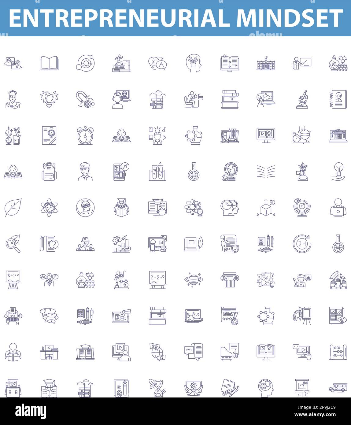 Entrepreneurial mindset line icons, signs set. Entrepreneurial, Mindset ...