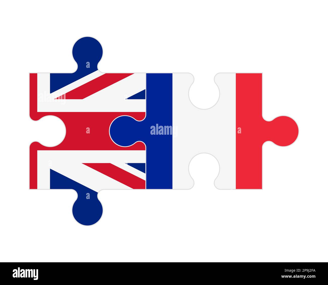 Connected puzzle of flags of United Kingdom and France, vector Stock ...