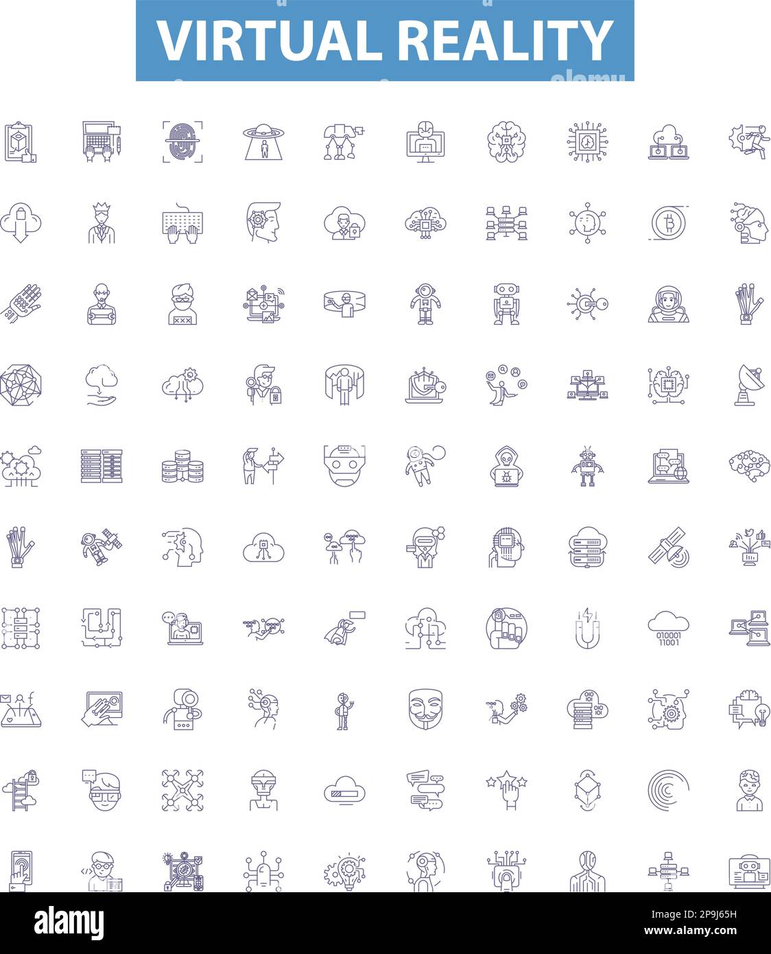 Virtual reality line icons, signs set. Virtual, Reality, Augmented ... Virtual reality line icons, signs set. Virtual, Reality, Augmented ...