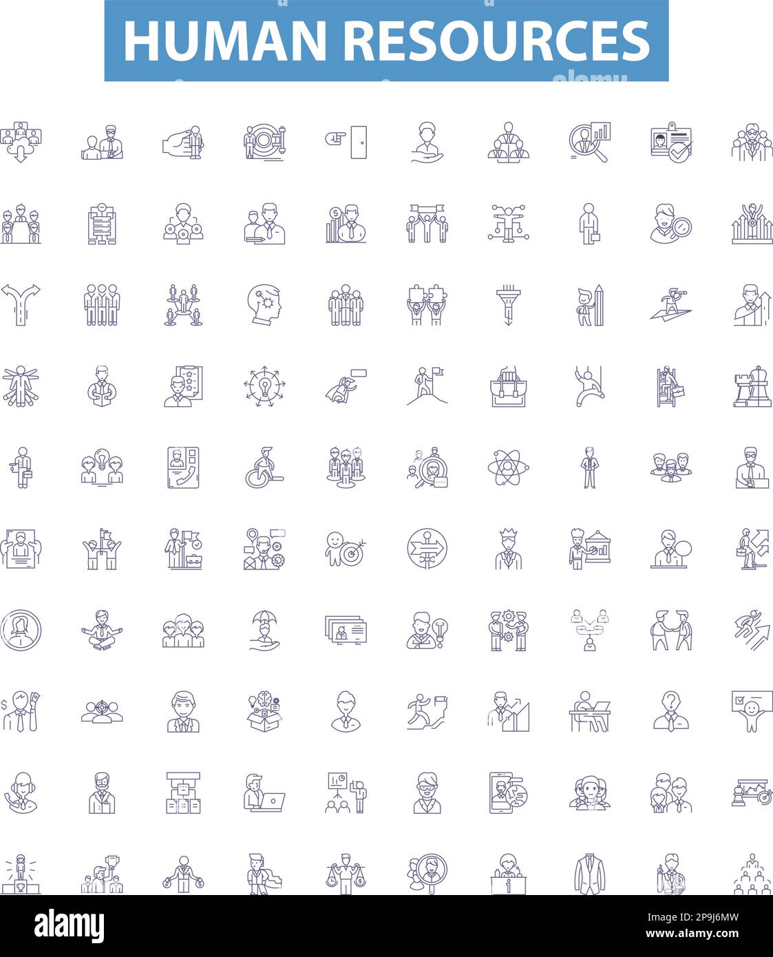 Human resources line icons, signs set. Personnel, Recruiting ...