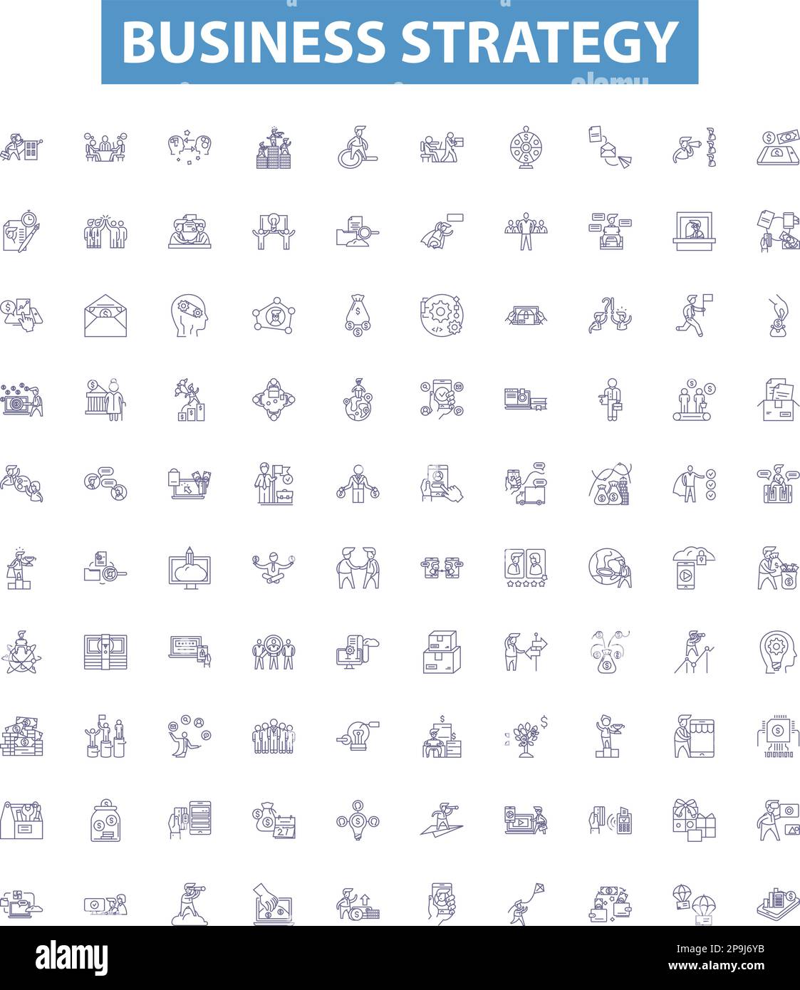 Business strategy line icons, signs set. Planning, Innovation ... Business strategy line icons, signs set. Planning, Innovation ...