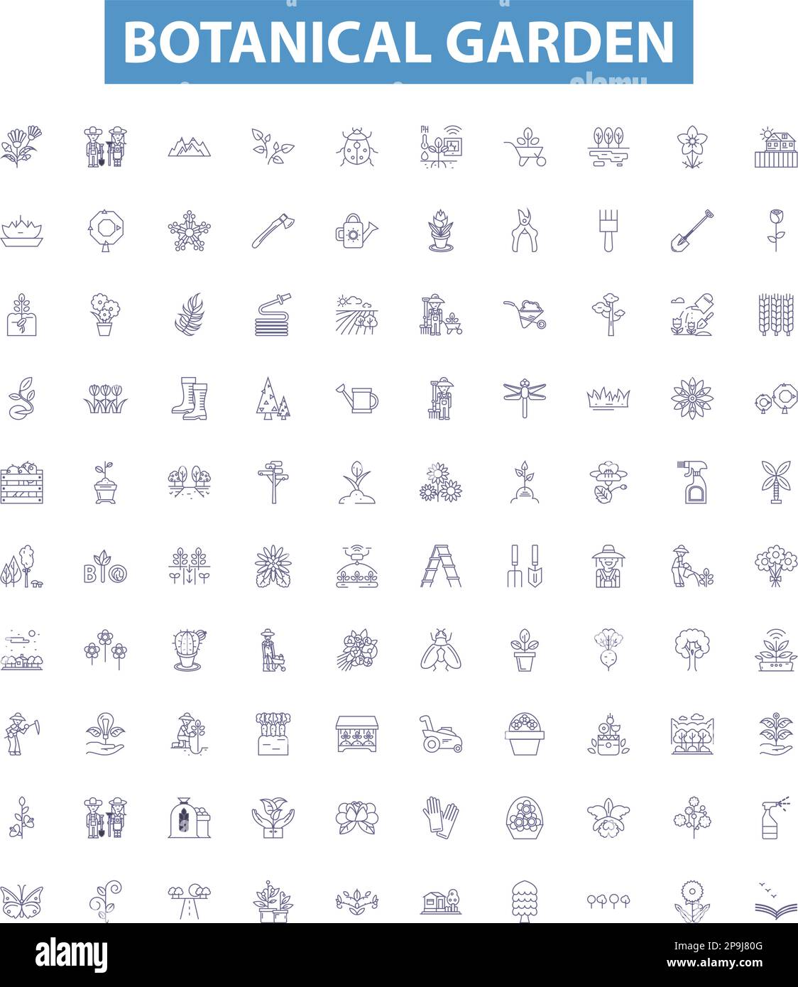 Botanical garden line icons, signs set. Garden, Botanical, Plants ...