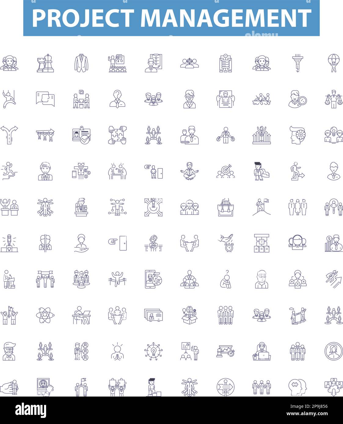 Project management line icons, signs set. Project, Management, Planning ... Project management line icons, signs set. Project, Management, Planning ...
