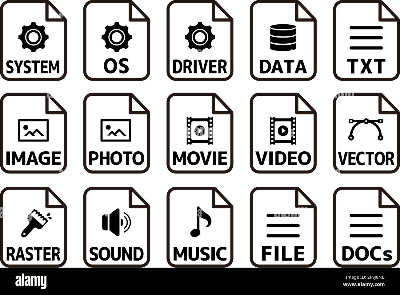 Various types icon Cut Out Stock Images & Pictures - Alamy