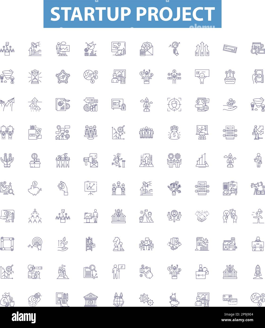 Startup project line icons, signs set. Startup, Project, Venture, New ...