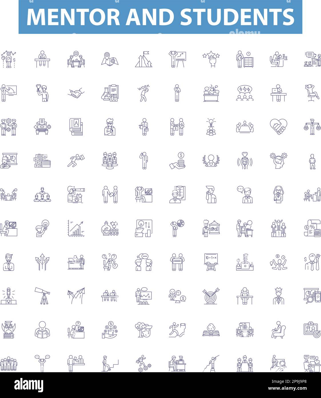 Mentor and students line icons, signs set. Mentor, Students, Guidance ...