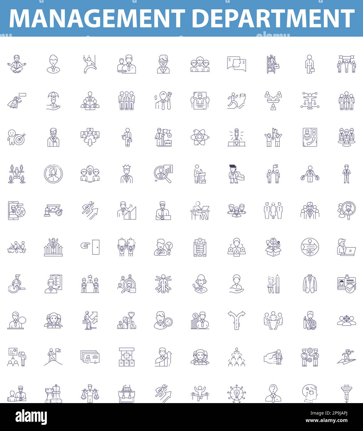 Management department line icons, signs set. , Manage, Department ... Management department line icons, signs set. , Manage, Department ...