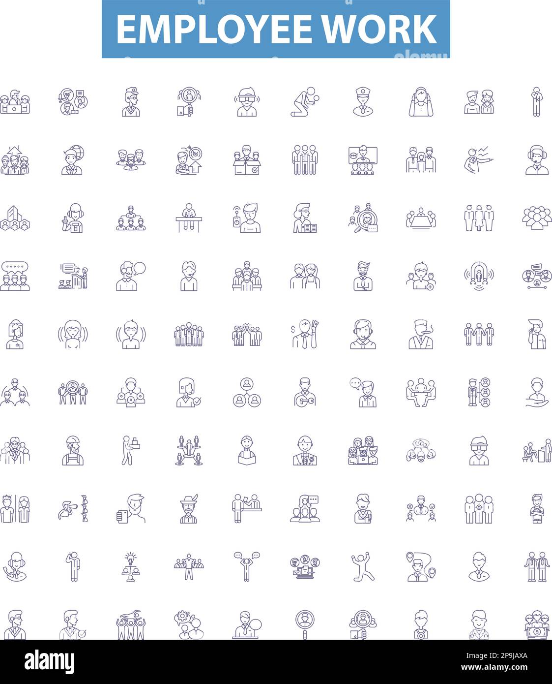 Employee work line icons, signs set. Employee, Work, Labor, Schedule ...