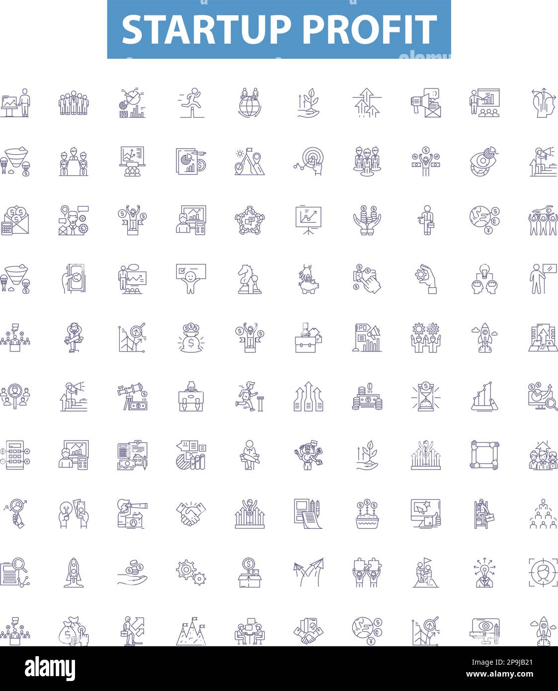 Startup profit line icons, signs set. Profitability, Profits, Revenue ...