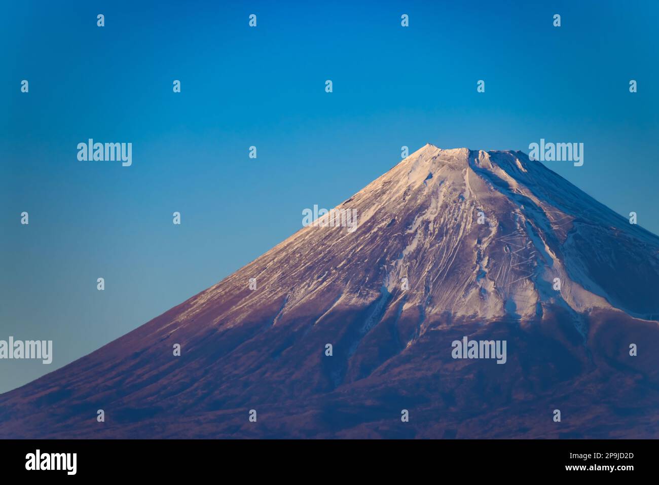 A sunset of Mt.Fuji near Suruga coast in Shizuoka long shot Stock Photo ...
