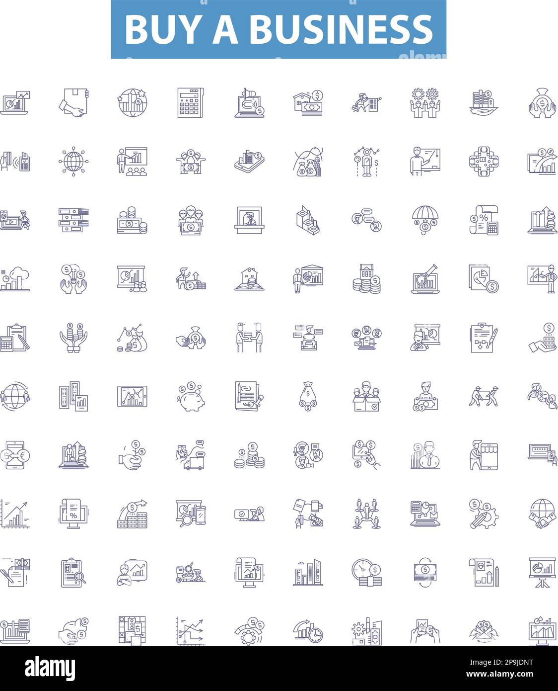 Buy a business line icons, signs set. Acquire, Purchase, Entrepreneur ... Buy a business line icons, signs set. Acquire, Purchase, Entrepreneur ...