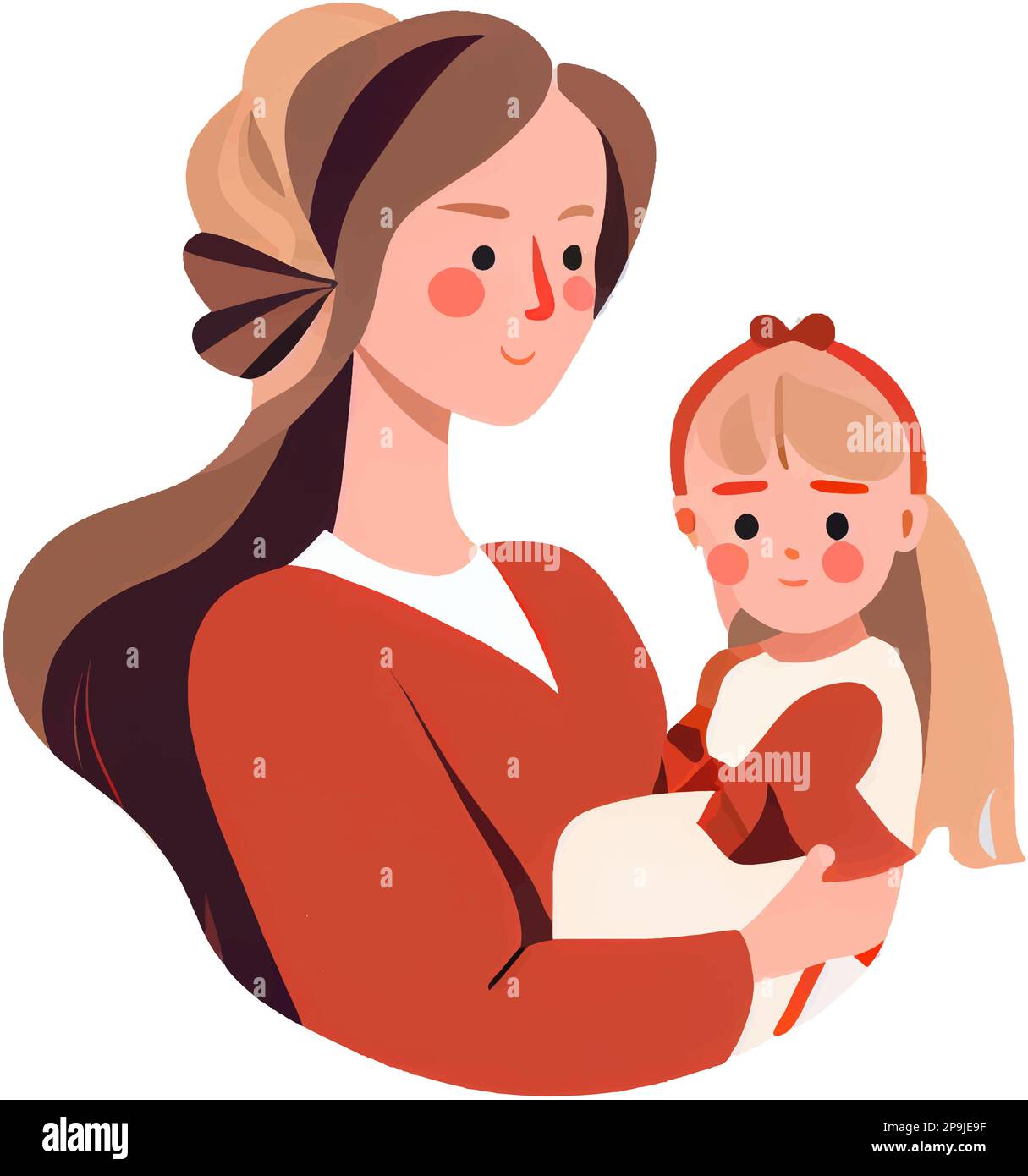 vector illustration of mother with her lovely family selebrating ...