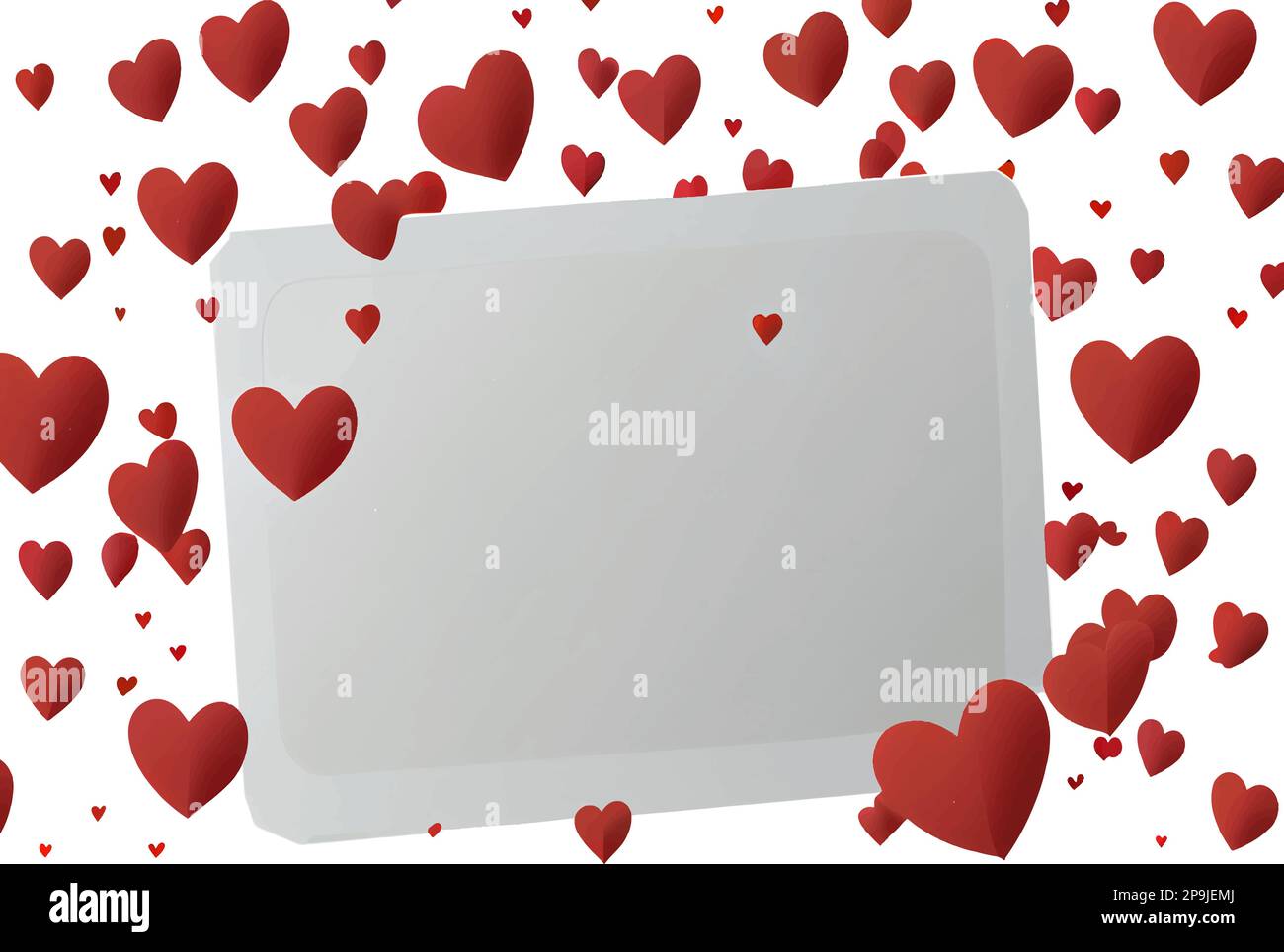 vector illustration of frame background with heart spring concept Stock ...