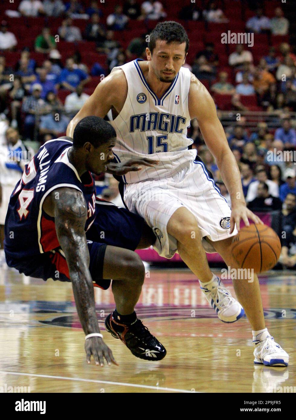 Orlando Magic forward Hedo Turkoglu (15), of Turkey, drives past ...