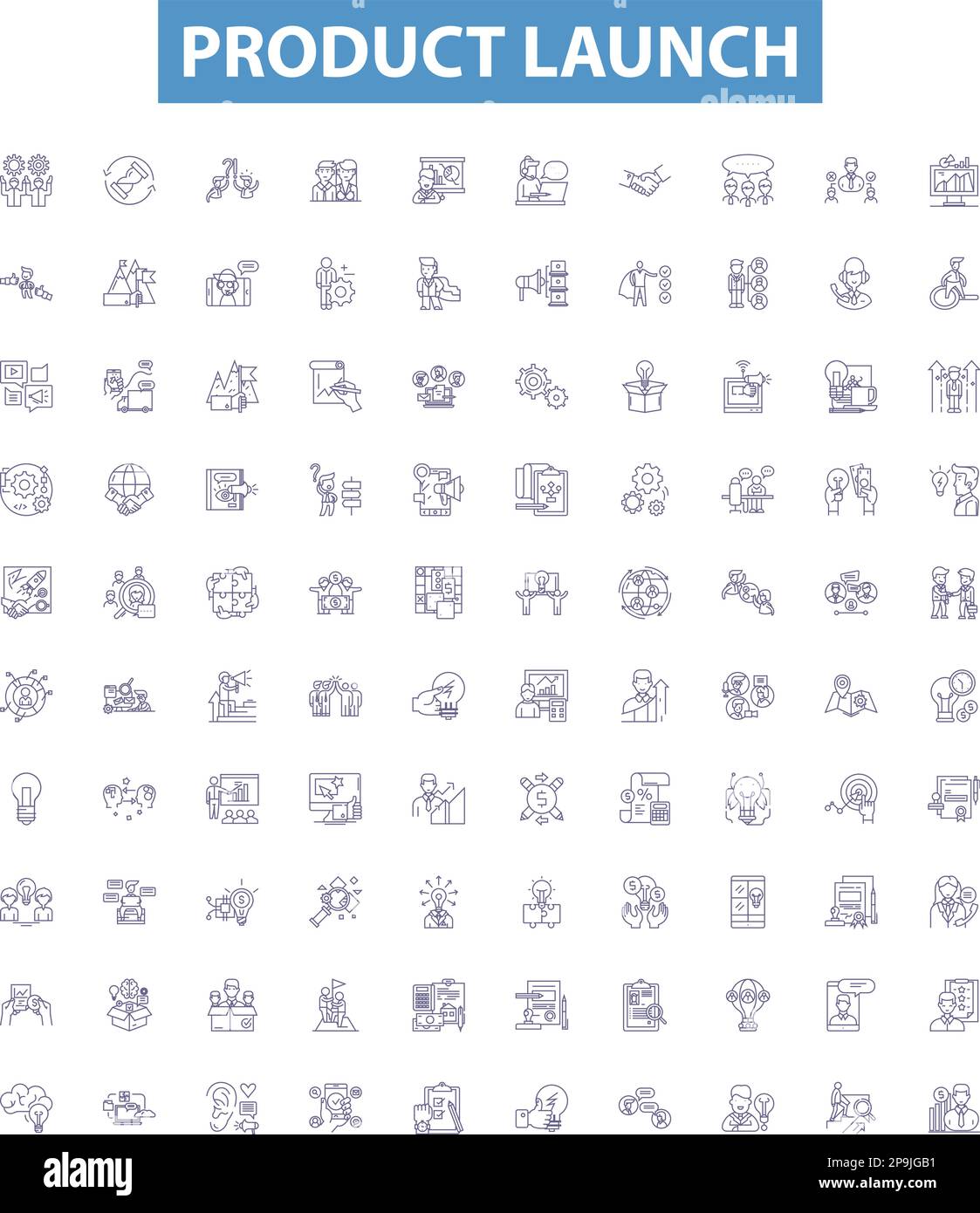 Product launch line icons, signs set. Launch, Product, Introduction ...