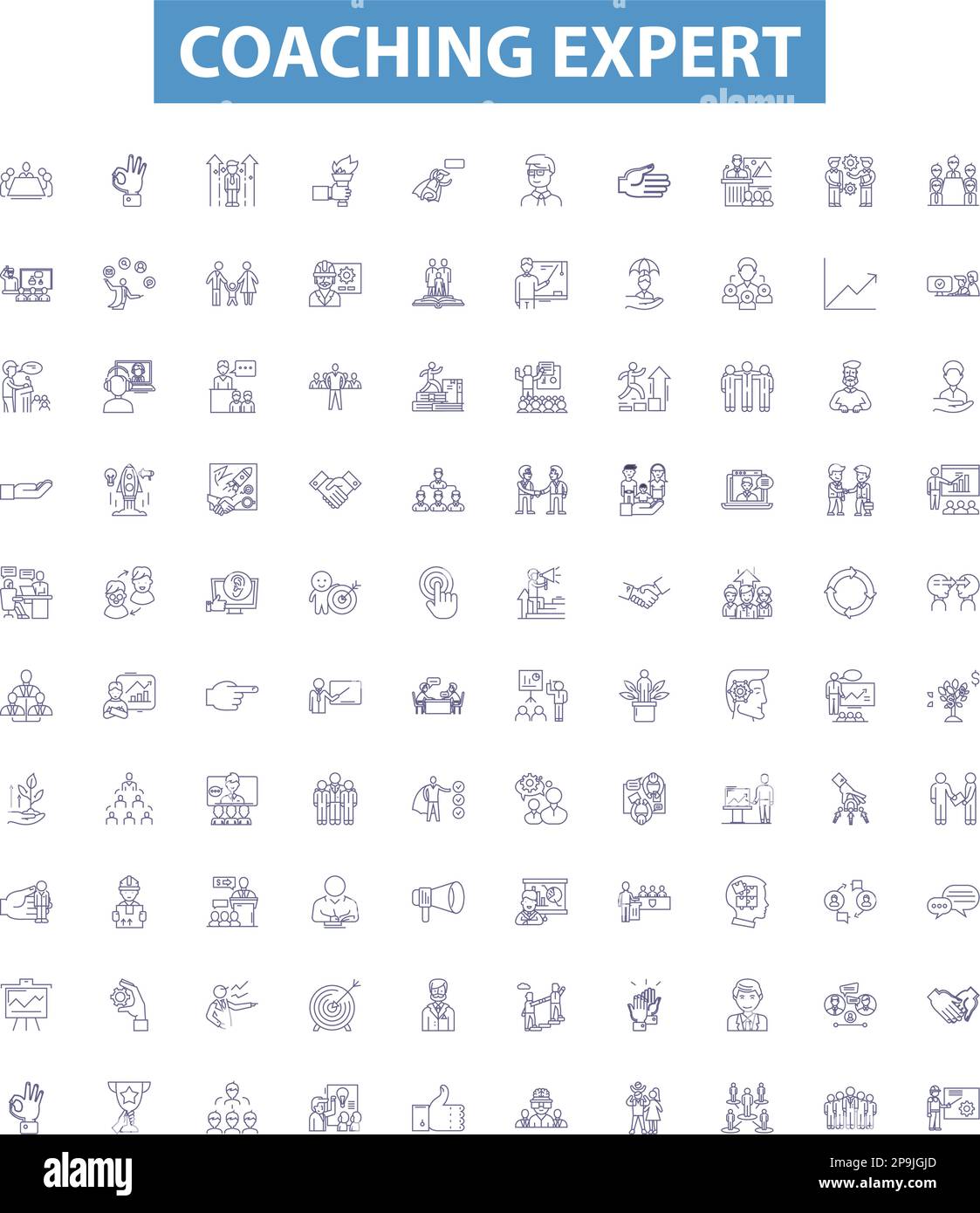 Coaching expert line icons, signs set. Mentor, Advisor, Guide, Tutor ... Coaching expert line icons, signs set. Mentor, Advisor, Guide, Tutor ...