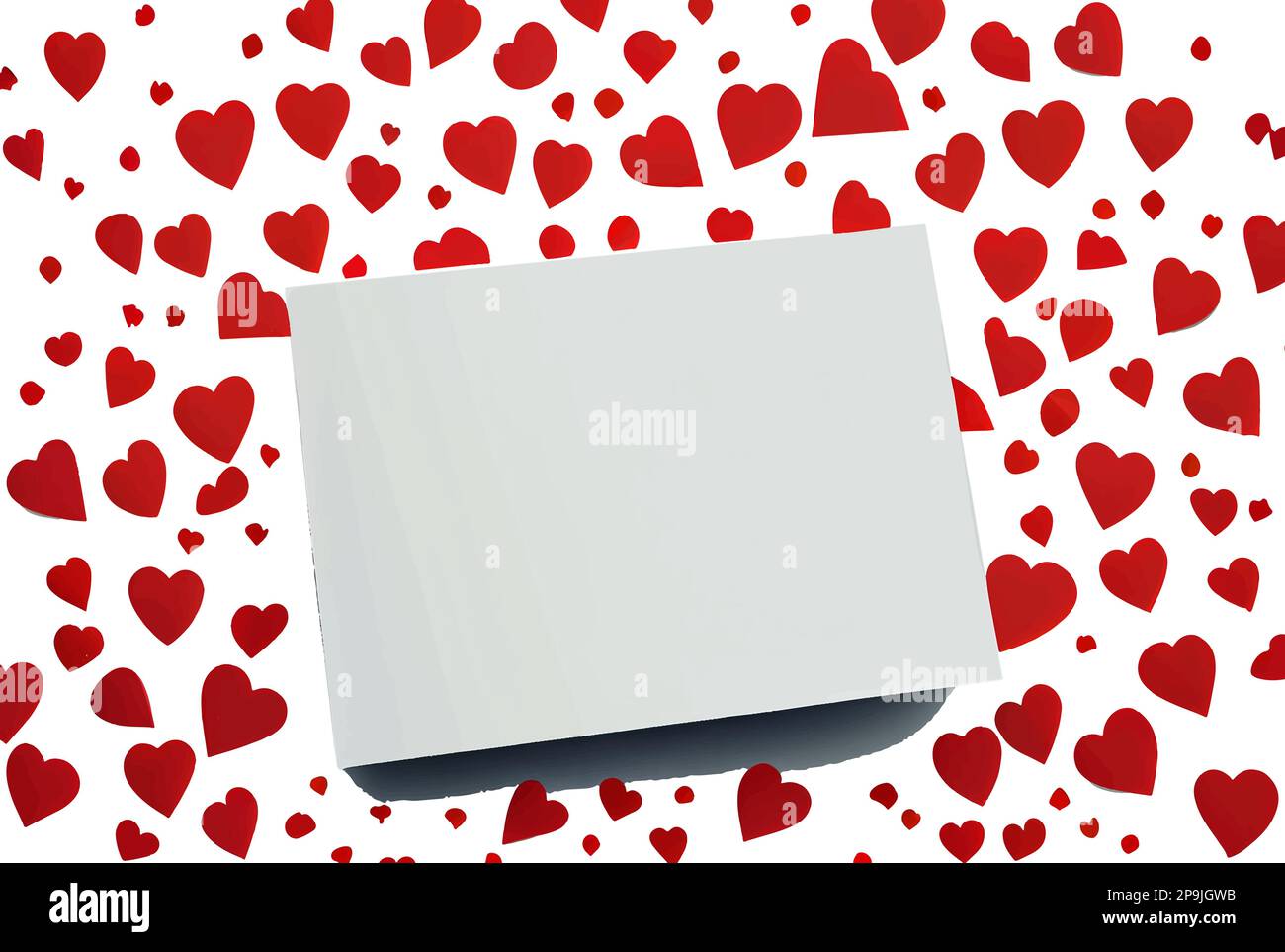 vector illustration of frame background with heart spring concept Stock ...