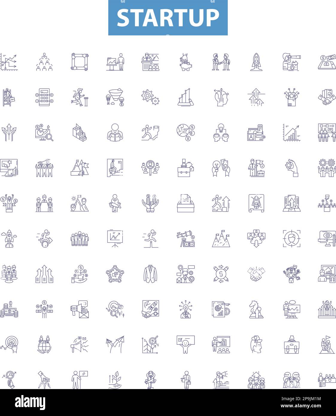 Startup line icons, signs set. Entrepreneur, Founding, Launch, Business ...
