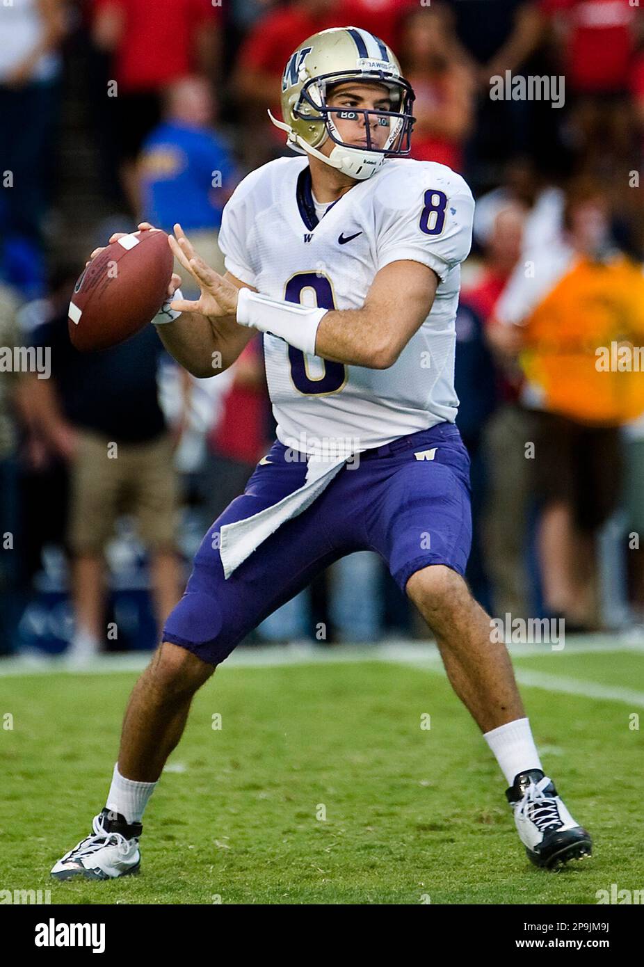 Washington's starting quarterback Ronnie Fouch throws in the backfield ...