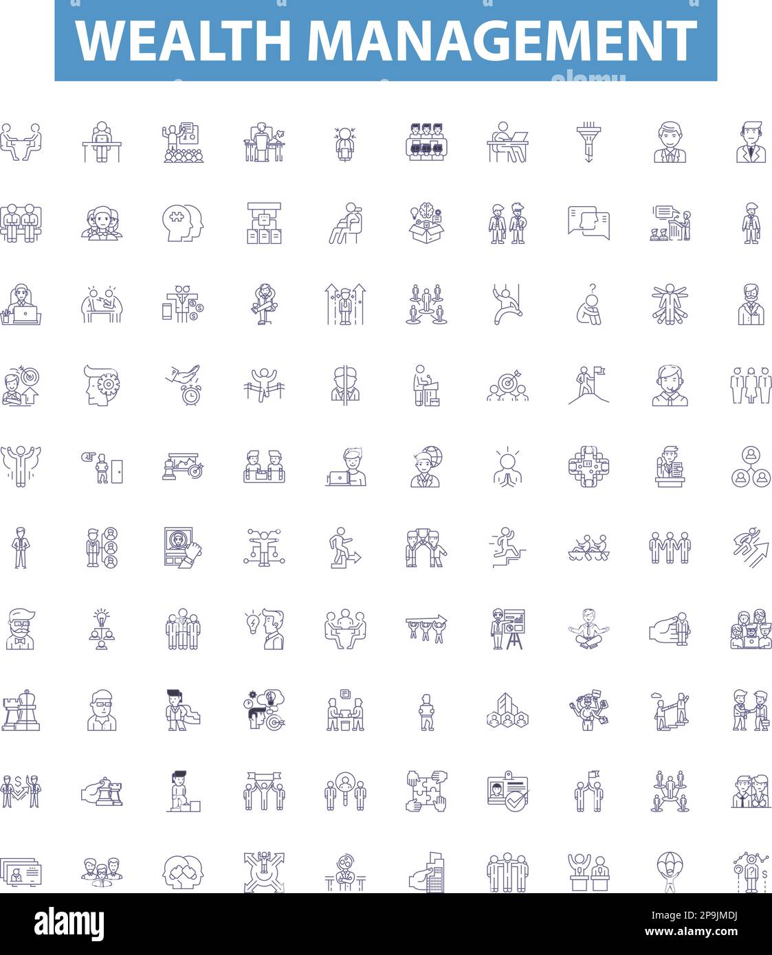 Wealth management line icons, signs set. Finance, Wealth, Investment ...