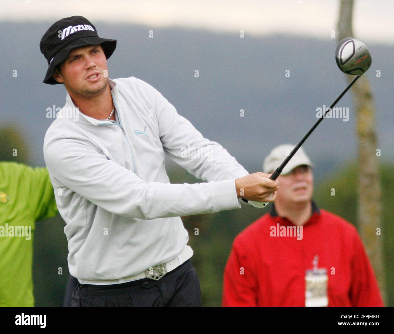 Jeff Overton tees off on the second hole during the third round of the ...