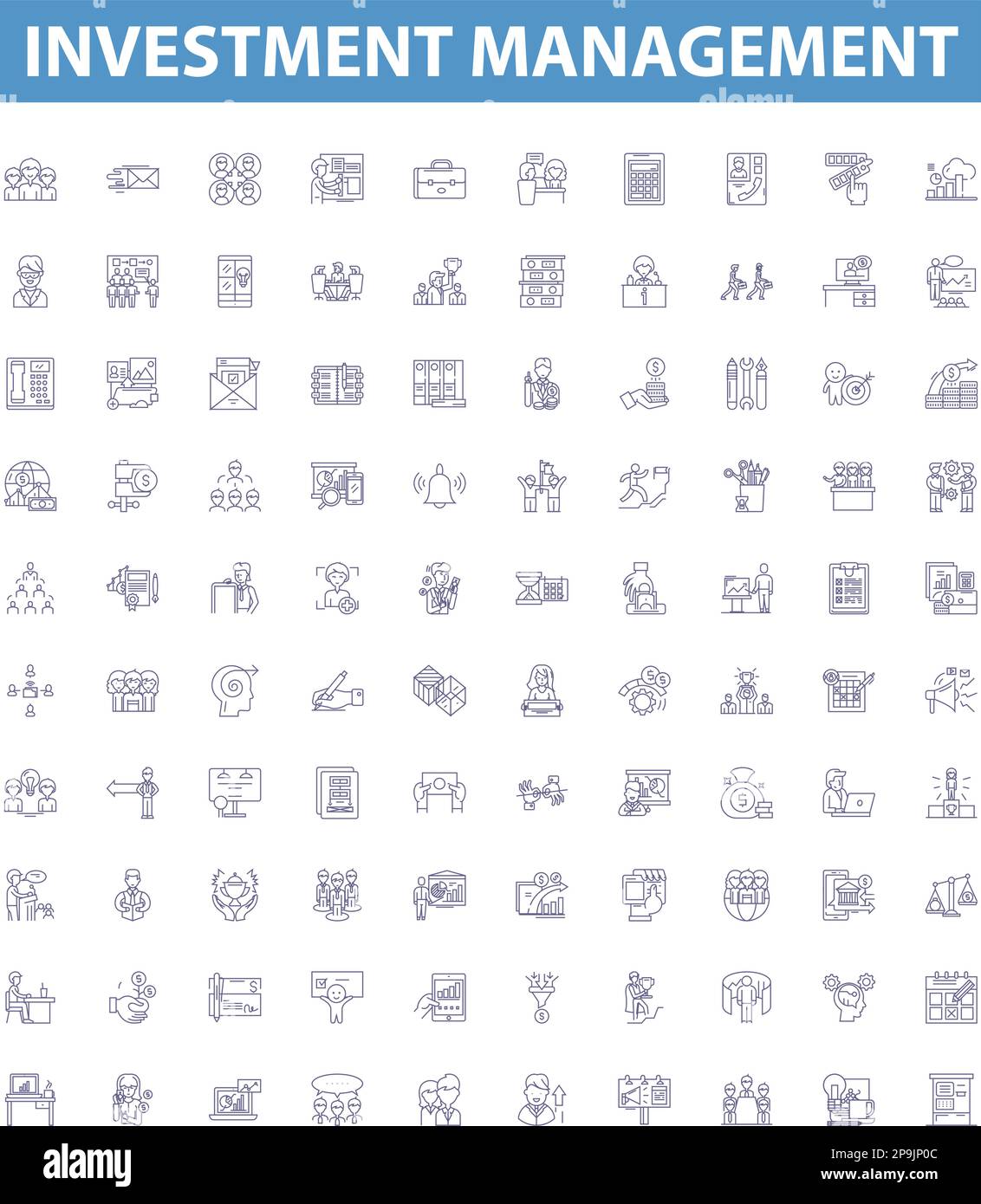 Investment management line icons, signs set. Investment, Management ... Investment management line icons, signs set. Investment, Management ...