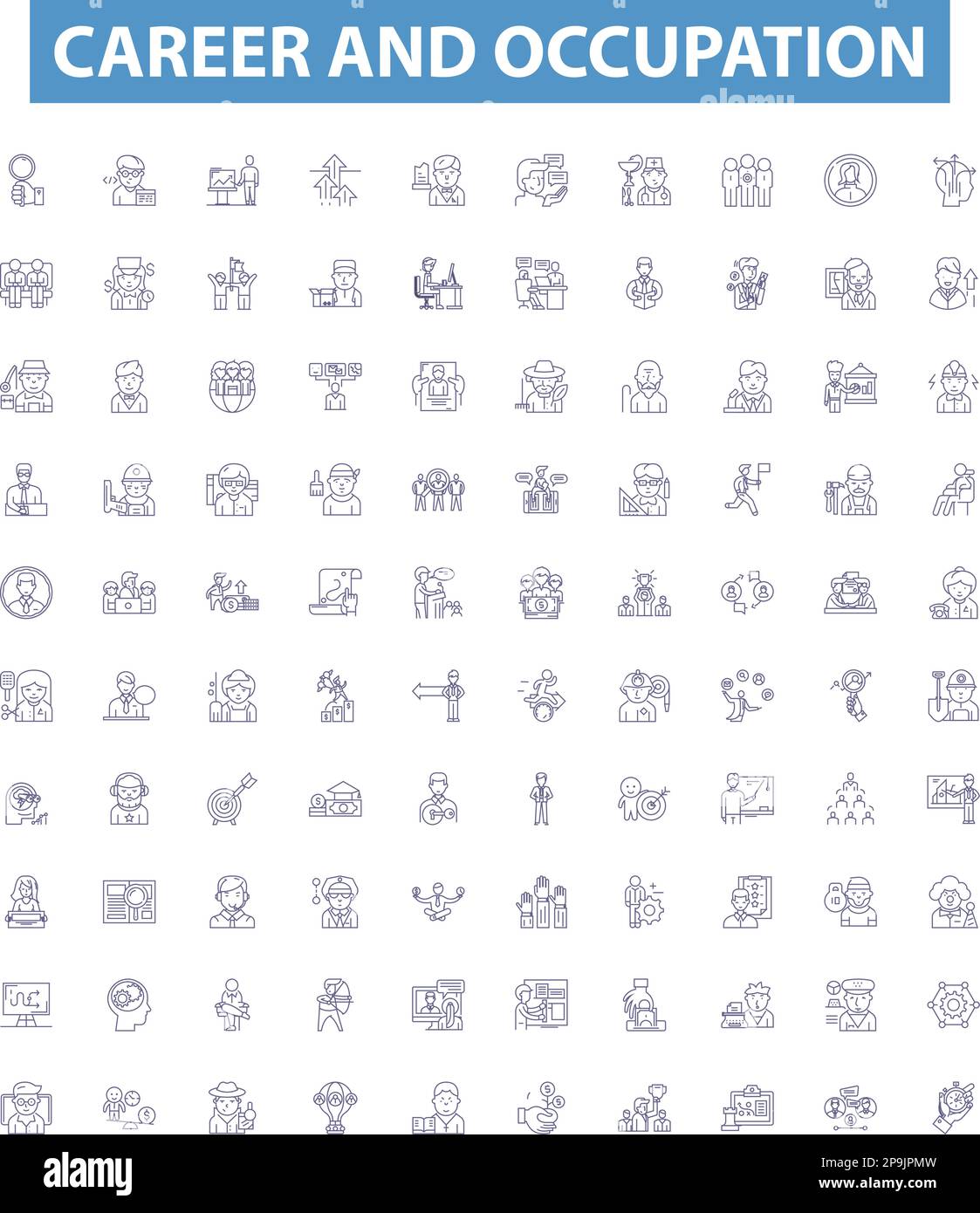 Career and occupation line icons, signs set. Job, Vocation, Occupation ...
