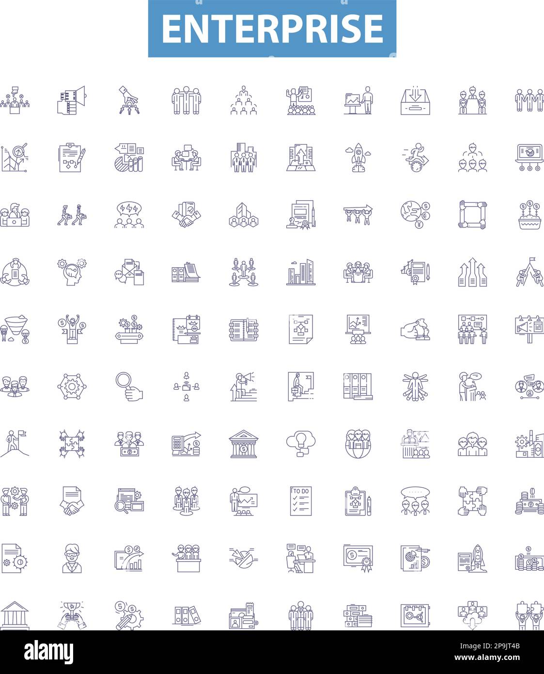 Enterprise line icons, signs set. Enterprise, business, company ...