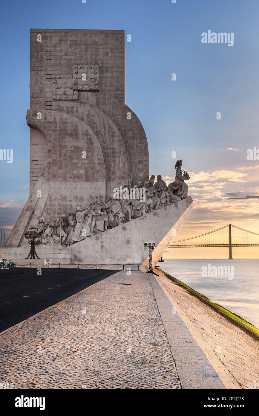 Portugal, Lisbon, The Monuments of the Discoveries at sunrise. The ...