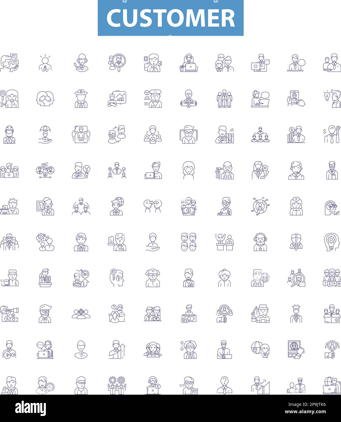 Customer line icons, signs set. Client, Patron, Purchaser, Consumer ...