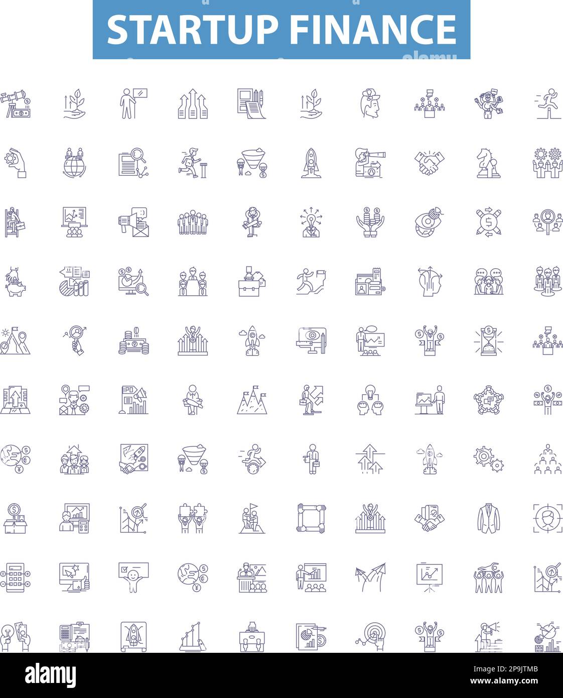 Startup finance line icons, signs set. Funding, Capital, Investing ...