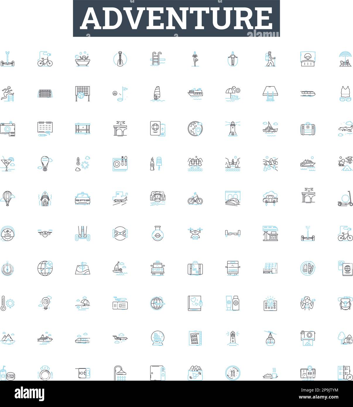 Adventure vector line icons set. Voyage, Exploration, Excursion, Quest ...