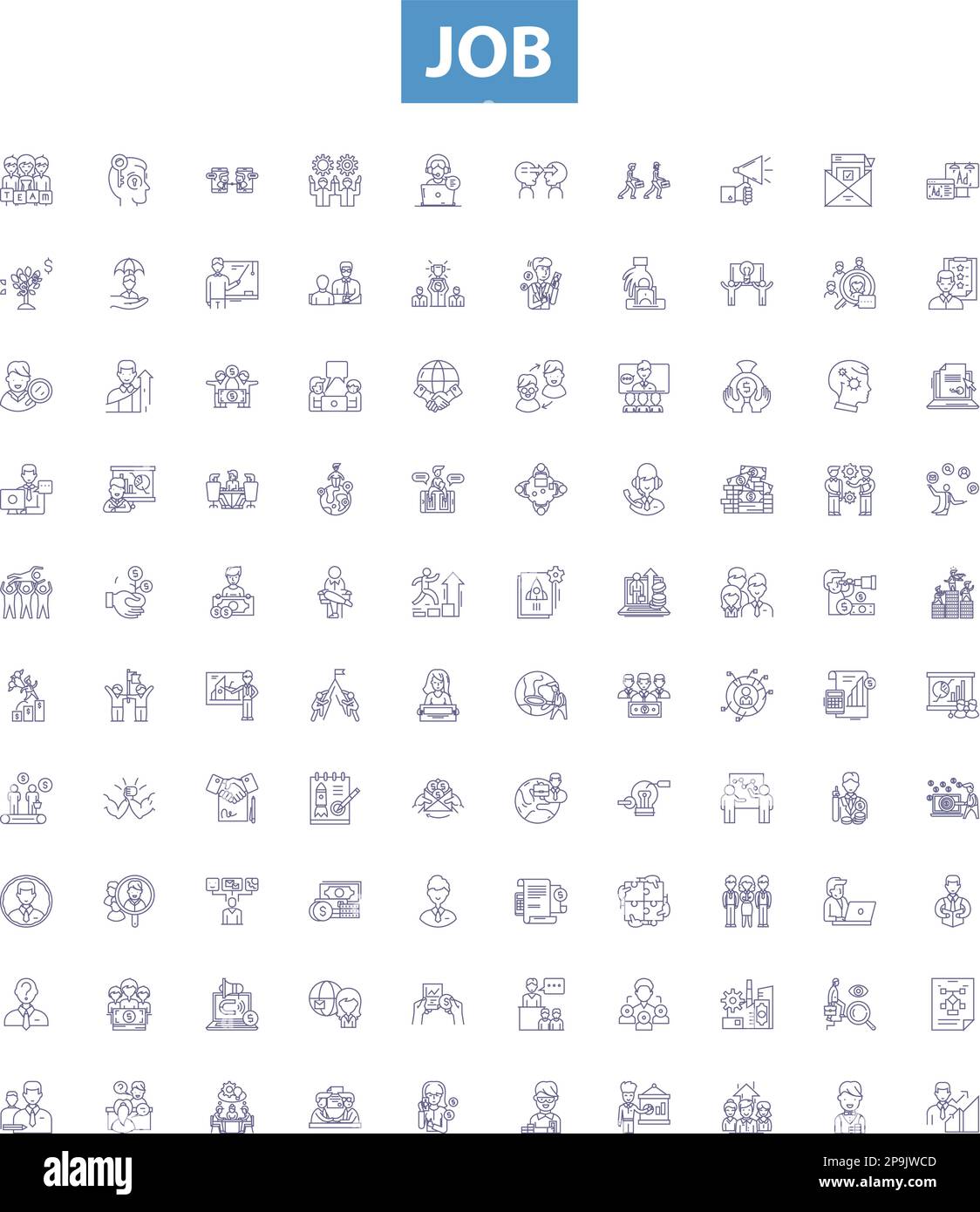 Job line icons, signs set. Occupation, Employment, Task, Profession ...