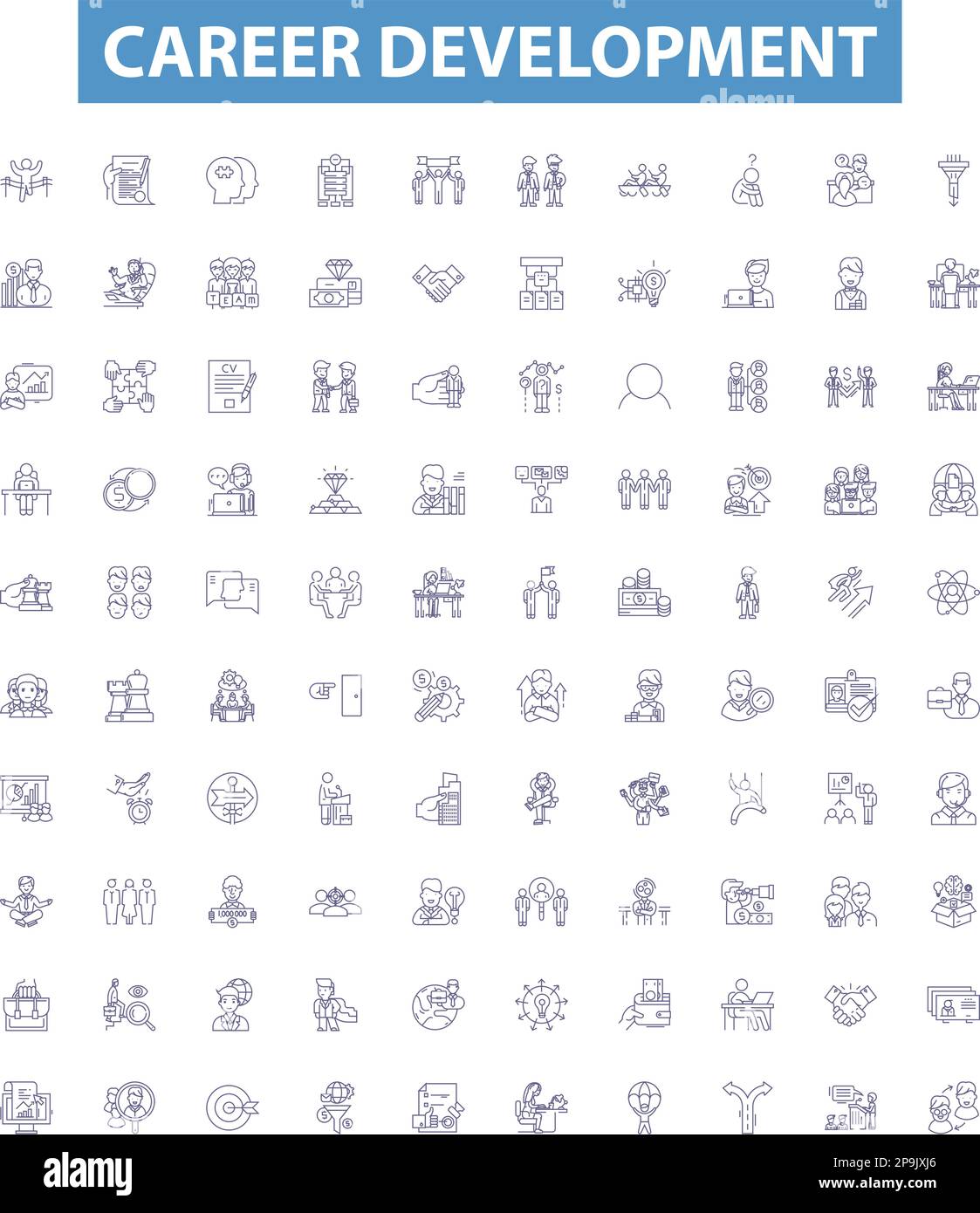 Career development line icons, signs set. Career, Development, Growth ...