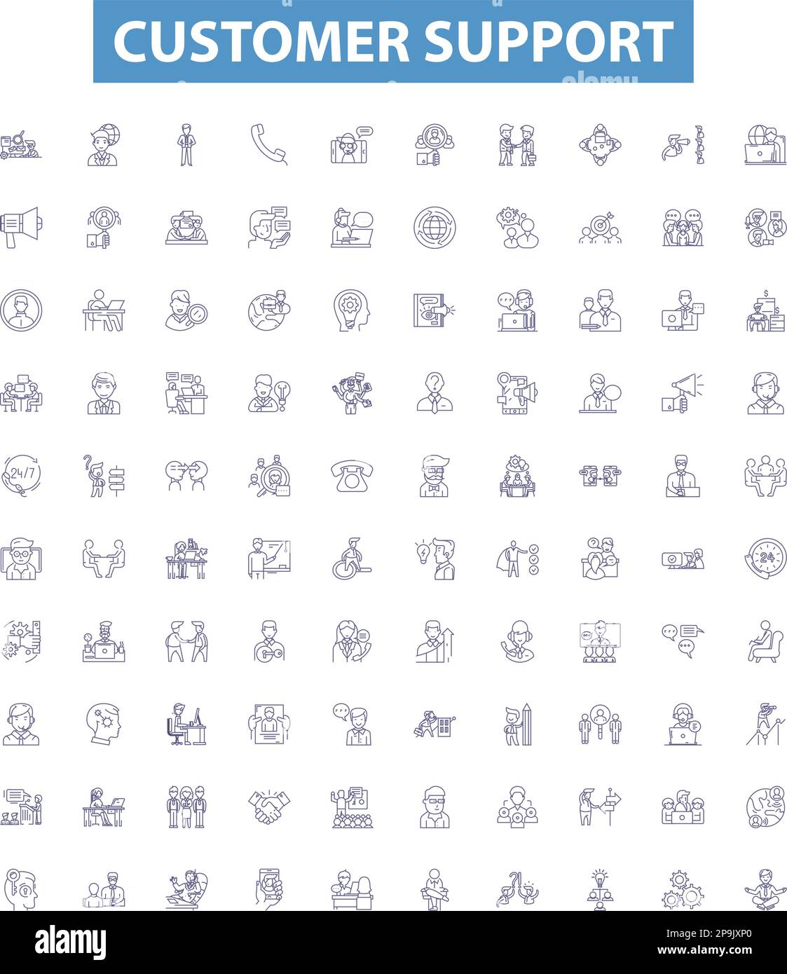 Customer support line icons, signs set. Help, Assistance, Service, Aid ...